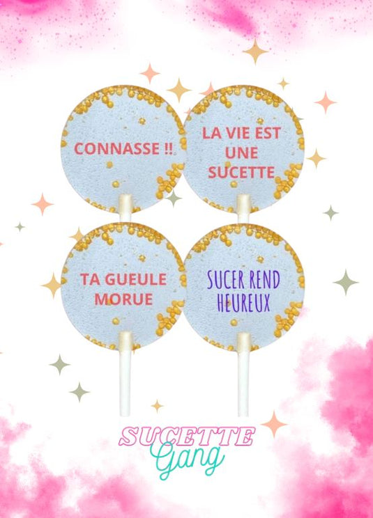 Sucettes personnalisées humoristiques - Sucette Gang